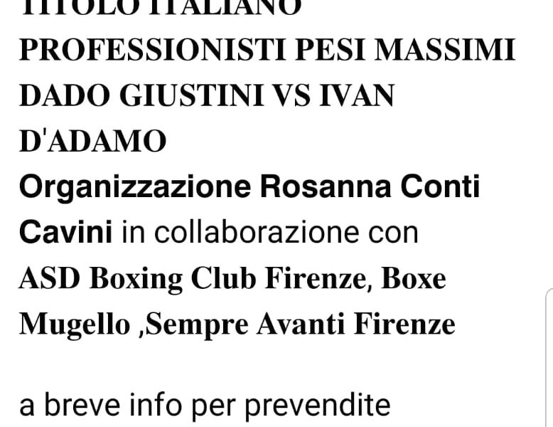 Torna la grande boxe con la promoter internazionale Rosanna Conti ...
